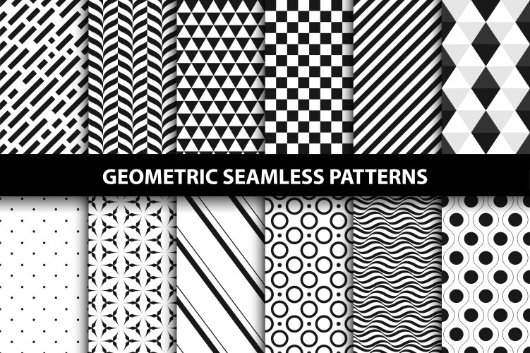 Geometric patterns set Royalty Free Vector Image