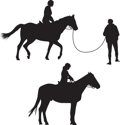 Riding horses Royalty Free Vector Image - VectorStock