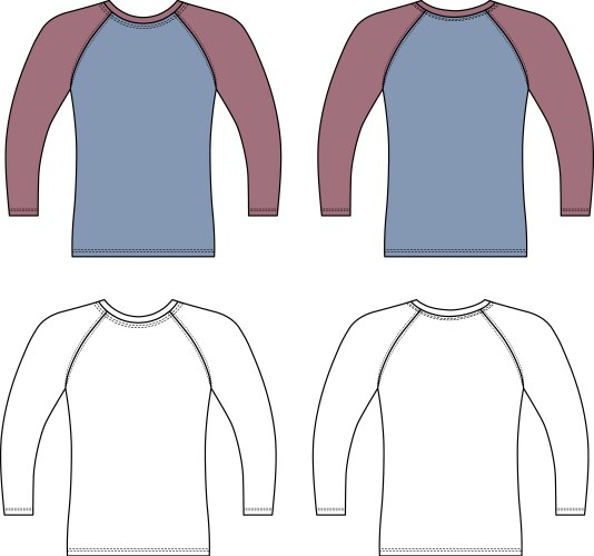Raglan T-Shirt Template Vector Images (over 760)
