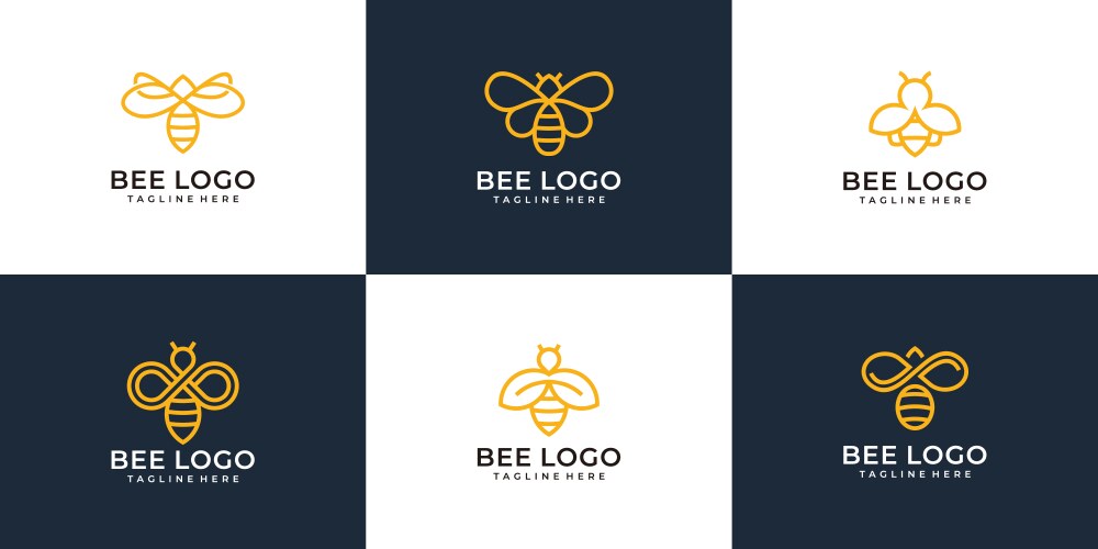 Queen bee flat design logo Royalty Free Vector Image