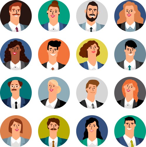Lonely people avatars cartoon pack upset Vector Image