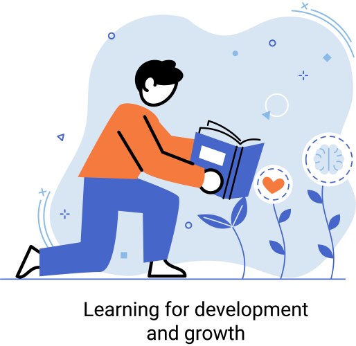Learning for development and growth self-learning Vector Image