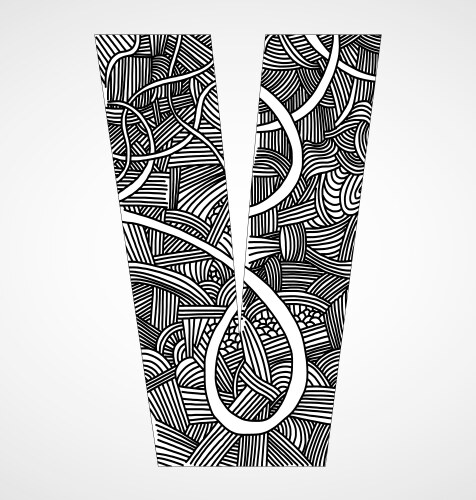 Letter y from doodle alphabet Royalty Free Vector Image