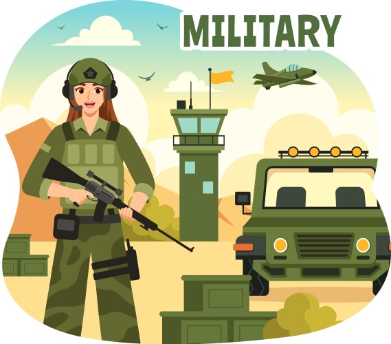 Military army forces featuring soldiers weapons Vector Image