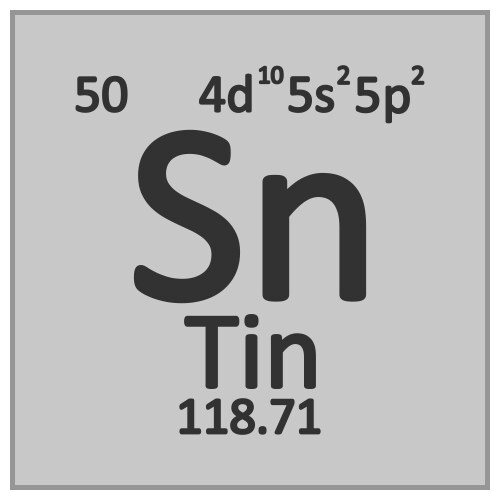 Periodic table element tin icon Royalty Free Vector Image