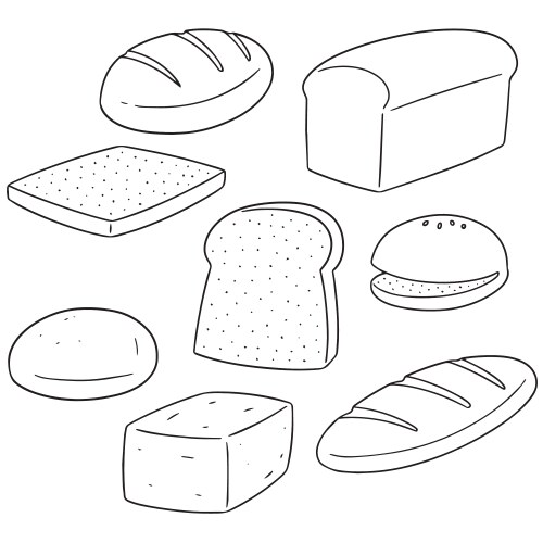 Set of people eating bread Royalty Free Vector Image