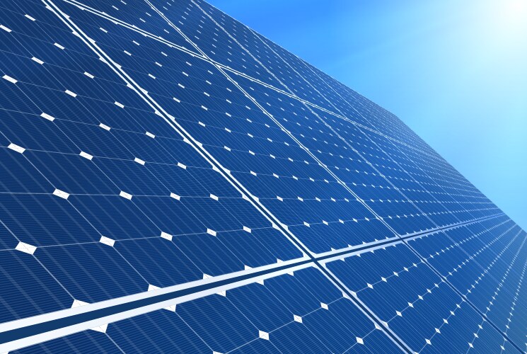 Solar panel field Royalty Free Vector Image - VectorStock