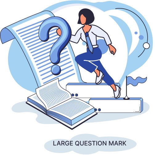 Ladge question mark problem and solution concept Vector Image