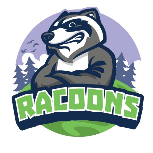 Angry racoon mascot set Royalty Free Vector Image