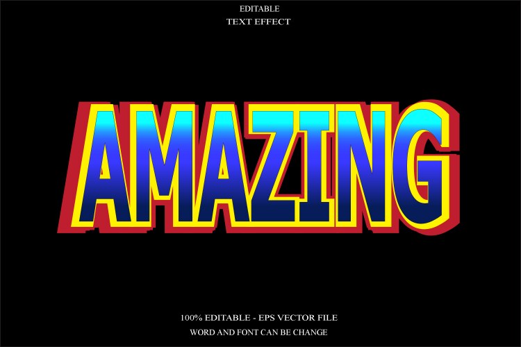 Editable text effect emboss Royalty Free Vector Image