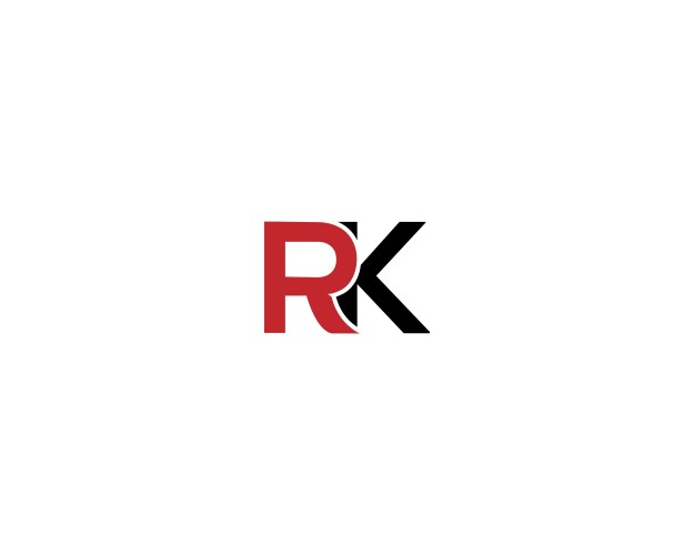 Rk logo design Royalty Free Vector Image - VectorStock