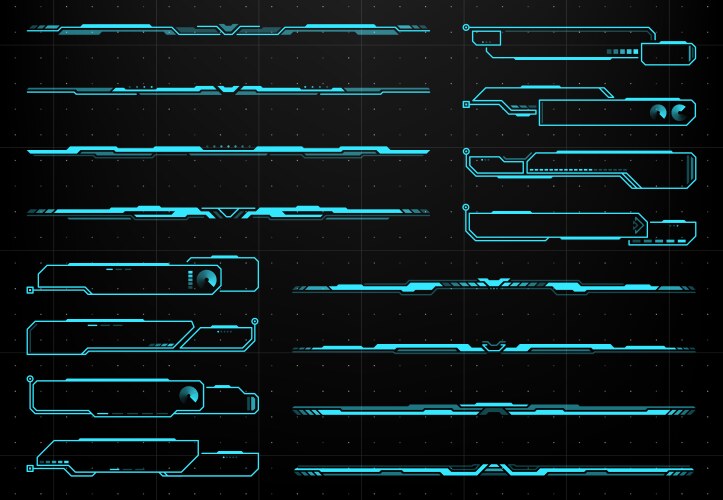 Hud futuristic info boxes and interface borders Vector Image
