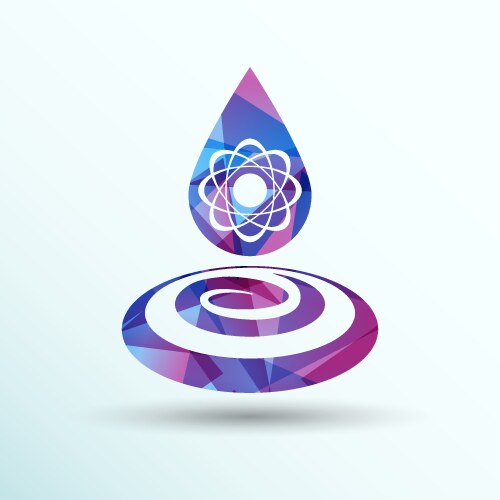 Water molecule chemistry atom symbol icon Vector Image