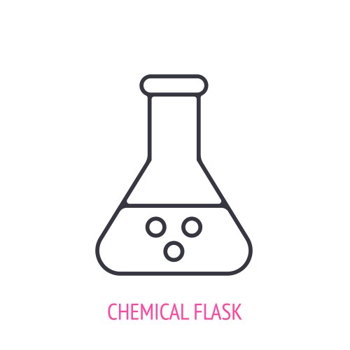 Chemistry flask black icon test tube concept sign Vector Image