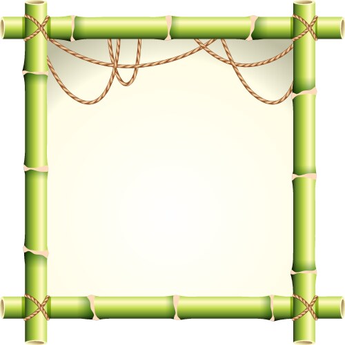 Border template with green bamboo leaves Vector Image