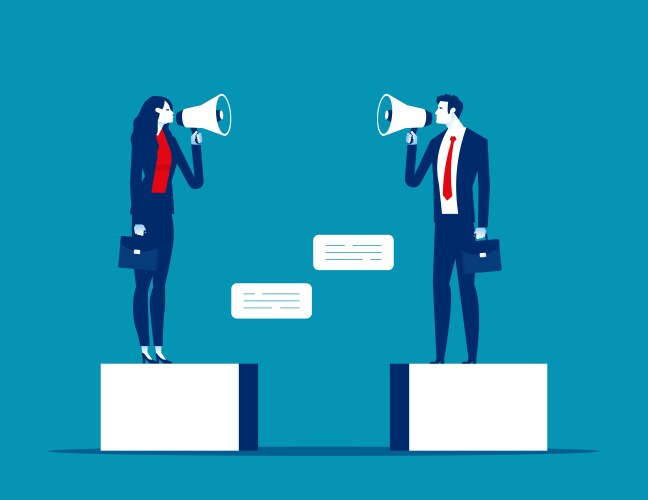 Communication gap corporate culture abstract Vector Image