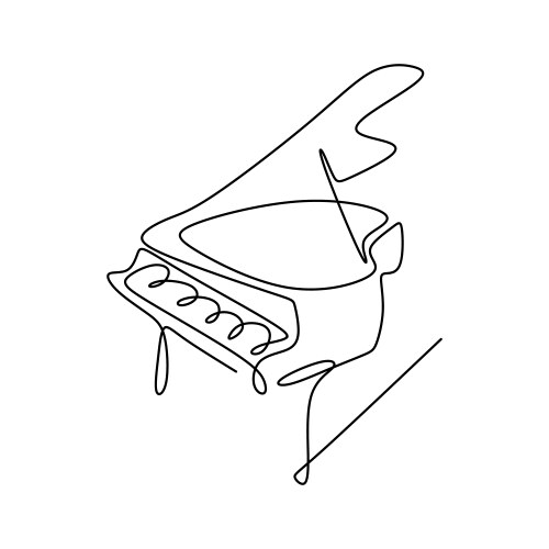 Continuous drawing line playing the piano Vector Image