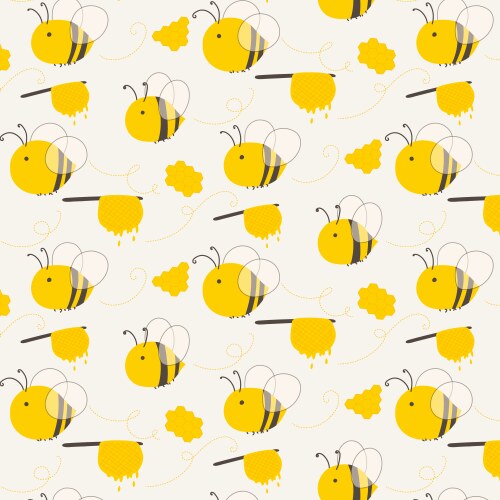 Bee honey pattern Royalty Free Vector Image - VectorStock