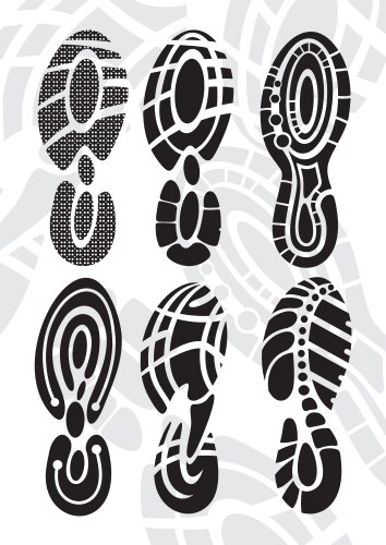 Running sport shoes footprint set Royalty Free Vector Image
