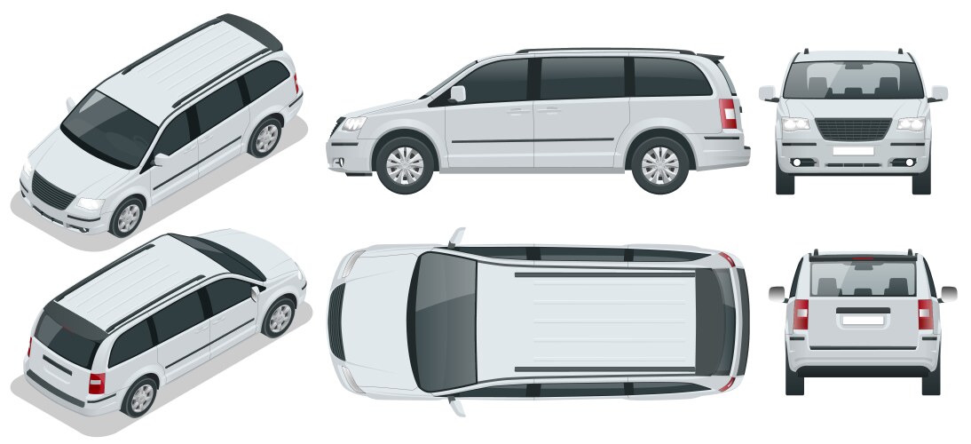 Ford transit passenger van l2h2 2014-2018 Vector Image