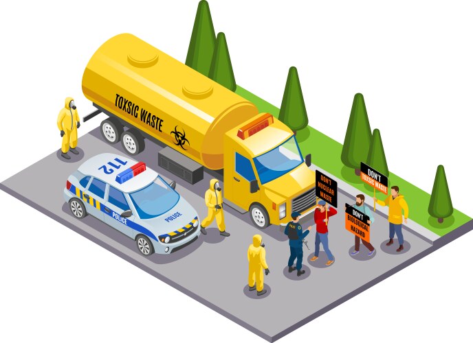 Hazardous toxic waste industrial leakage Vector Image