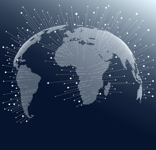 World map with lines Royalty Free Vector Image