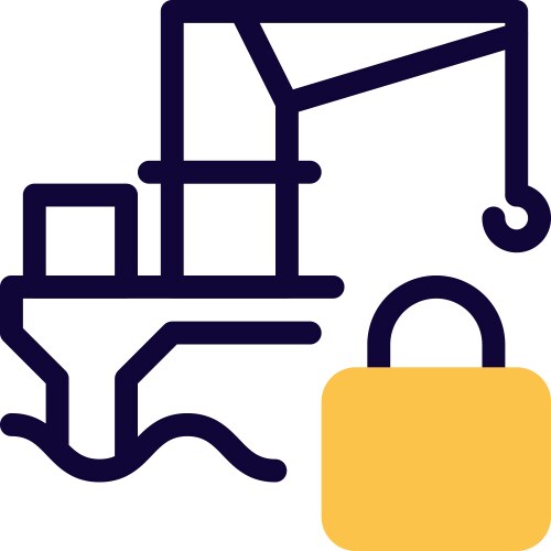 Advance system security in mining crane Royalty Free Vector