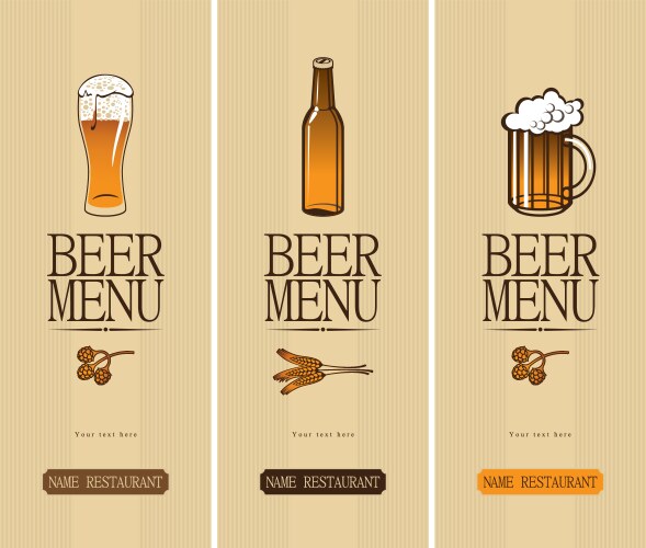 Set of beer labels with brewery production Vector Image