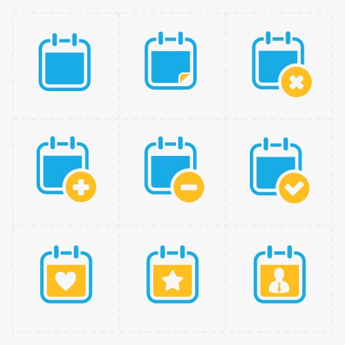 Calendar and event icons Royalty Free Vector Image