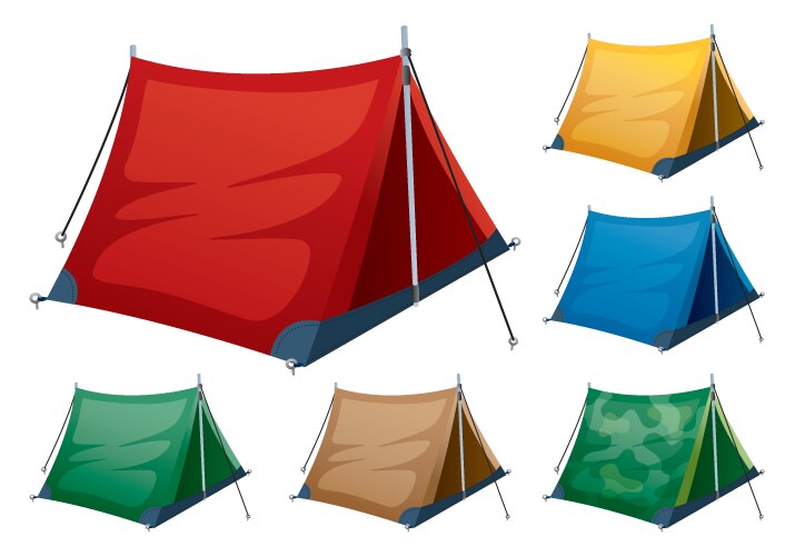 Boy scout with camping tent Royalty Free Vector Image