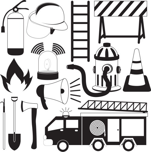 Fire escape ladder man solid icon Royalty Free Vector Image