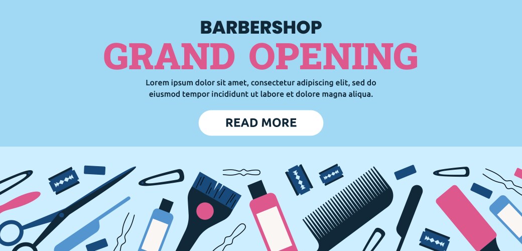 Hand drawn barbershop banner Royalty Free Vector Image