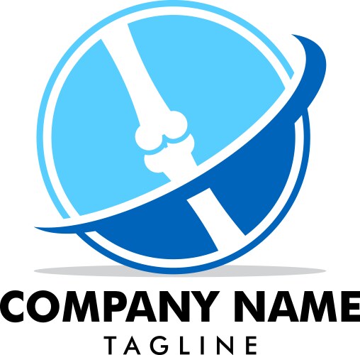 Prosthetic leg logo template design Royalty Free Vector