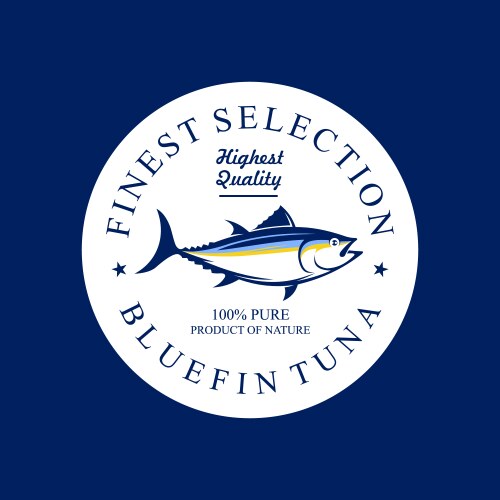 Tuna bluefin logo fish Royalty Free Vector Image