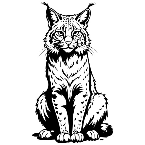Bobcat sketches hand drawn animal transparent Vector Image
