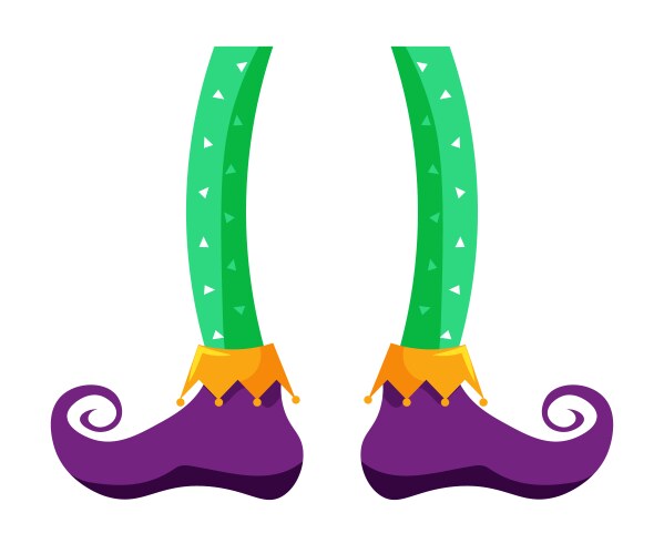 Christmas cartoon elfs legs Royalty Free Vector Image