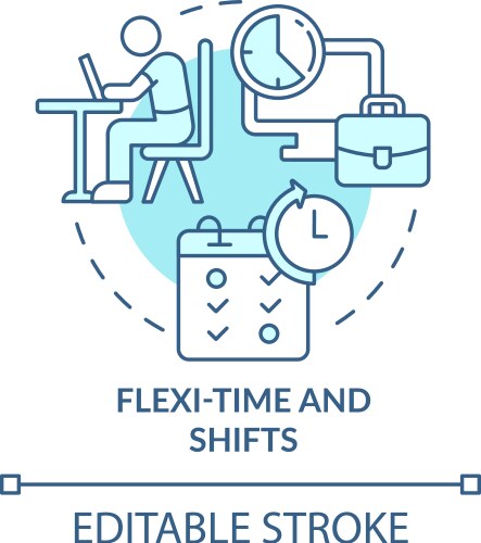 Flexi-time and shifts concept icon Royalty Free Vector Image