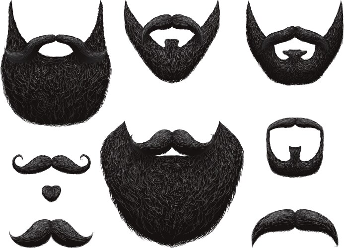 Mustaches and beards Royalty Free Vector Image