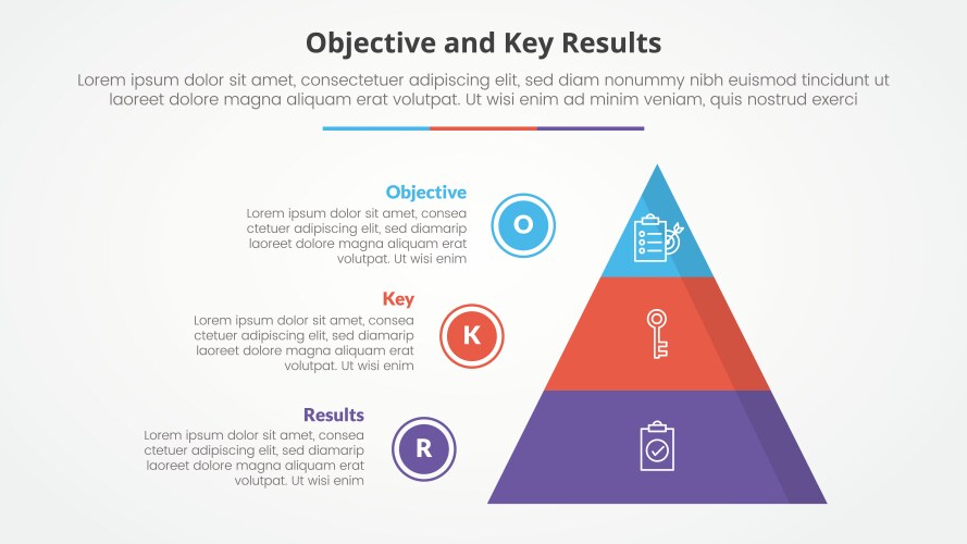 Okr objectives and key results framework Vector Image