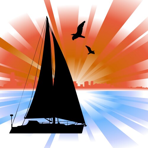Sailing boat Royalty Free Vector Image - VectorStock