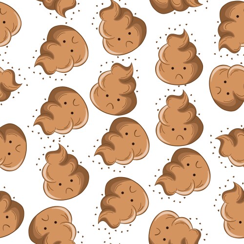 Seamless pattern with kawaii poop on white Vector Image