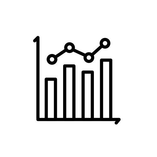 Data analysis histogram chart icon ideal Vector Image