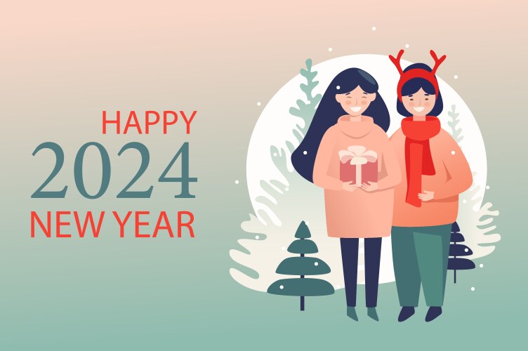 Winter holiday poster template in flat design Vector Image