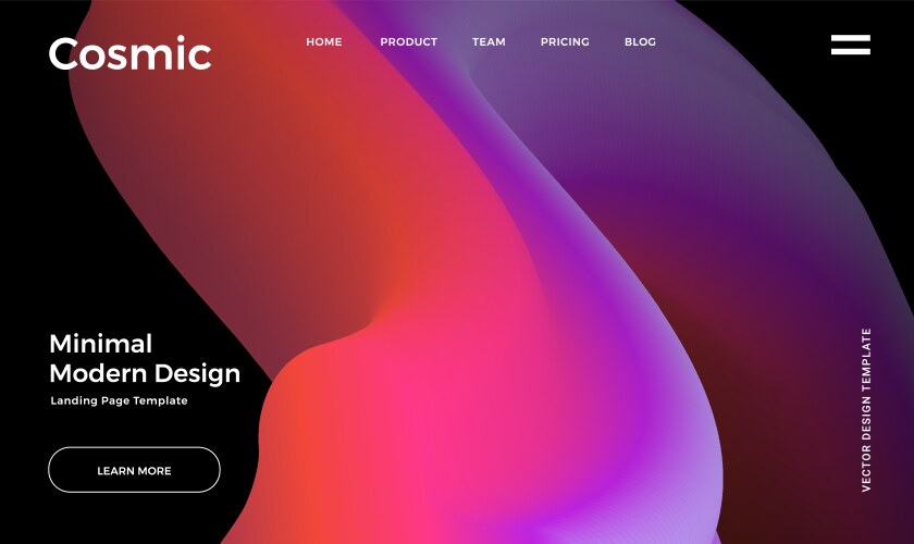 Abstract design template with 3d flow shapes Vector Image