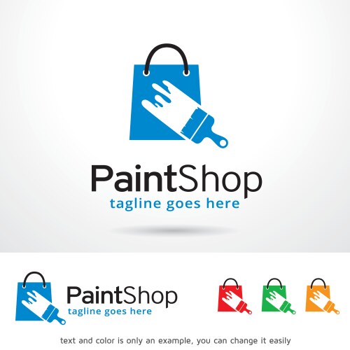 Paint shop logo template Royalty Free Vector Image