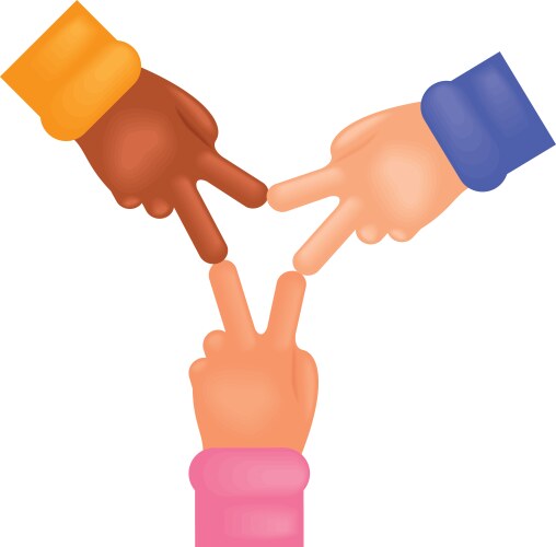 Three Hands Together Vector Images (over 690)