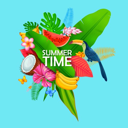 Summer time poster wallpaper for fun party Vector Image