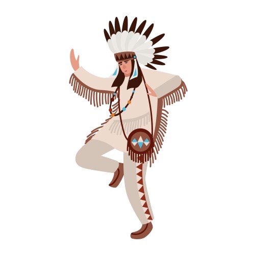 American indian man wearing traditional clothes Vector Image