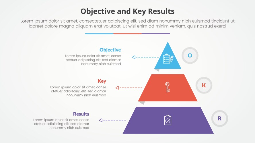 Okr objectives and key results framework Vector Image
