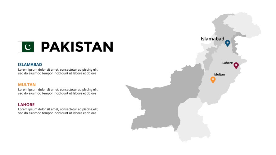 Pakistan map Royalty Free Vector Image - VectorStock